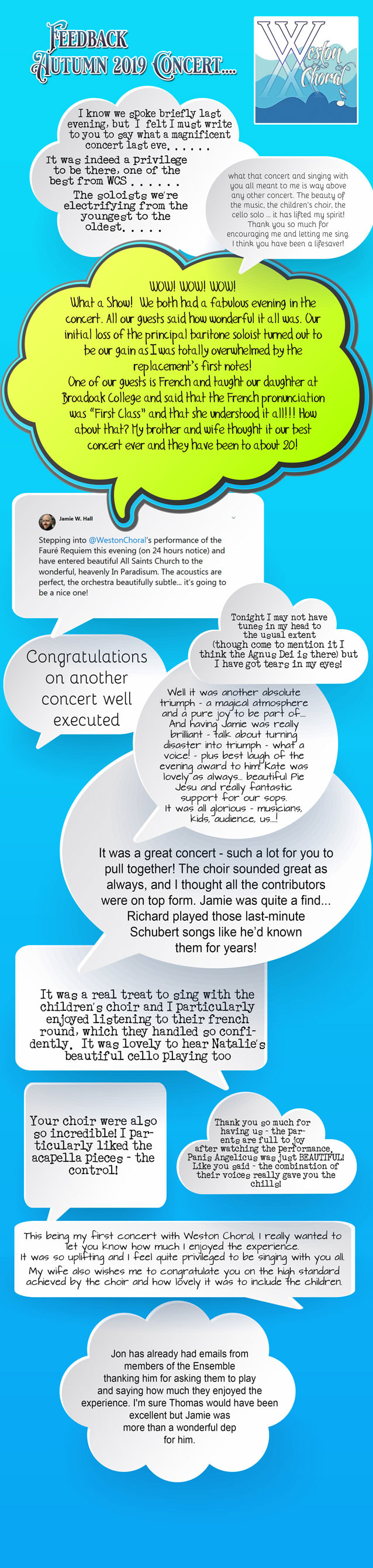 Weston Choral Society Feedback